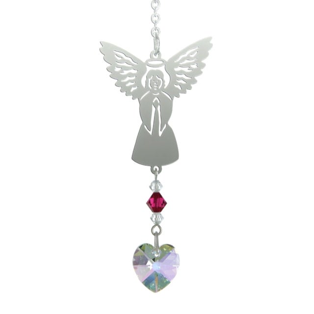 Ruby Angel Suncatcher - July | Three Wishes